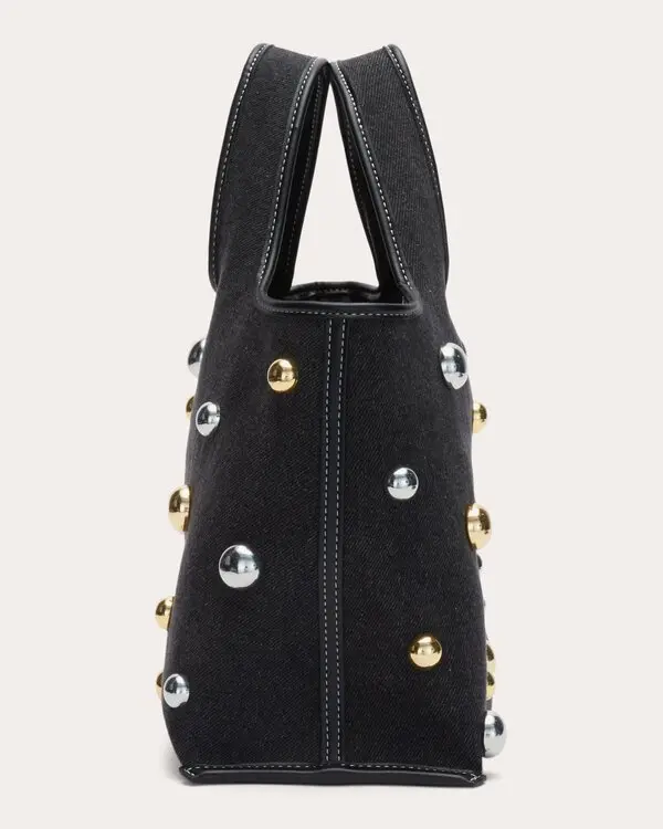 3.1 Phillip Lim Mini Studded Denim Market Tote - Black