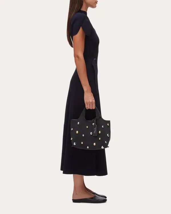 3.1 Phillip Lim Mini Studded Denim Market Tote - Black
