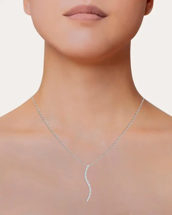 Natori Diamond & 14k White Gold Shangri-la Pendant Necklace