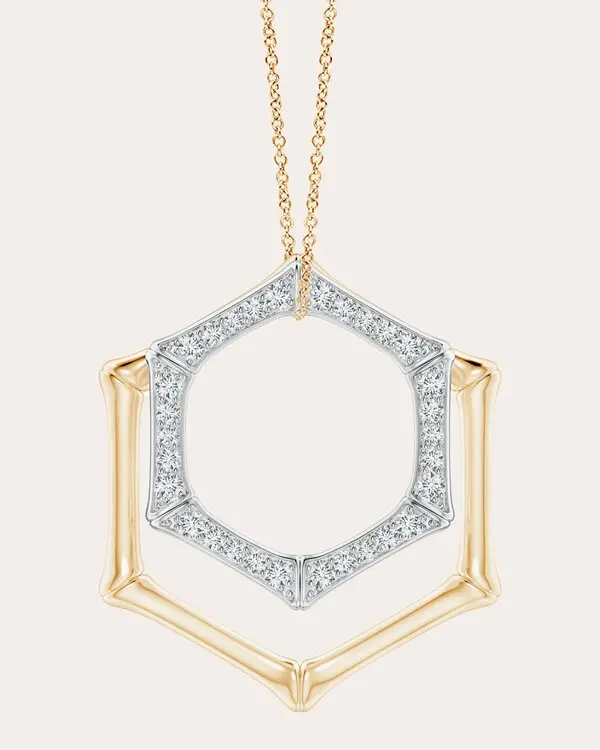 Natori Bamboo 14k Diamond Pendant Necklace - Gold