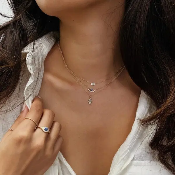 ZOE LEV Diamond And 14k Hamsa Pendant Necklace