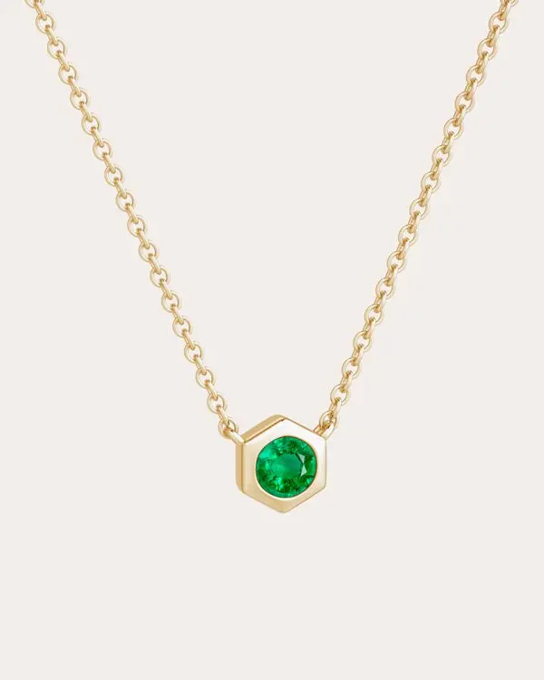 Natori 14k Emerald Pendant Necklace - Gold