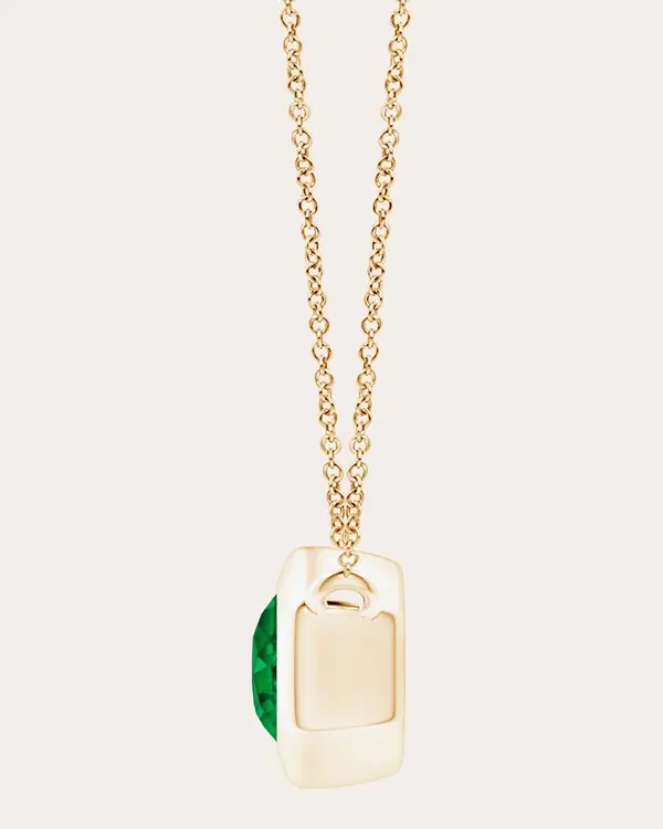 Natori Emerald And 14k Hexagon Pendant Necklace