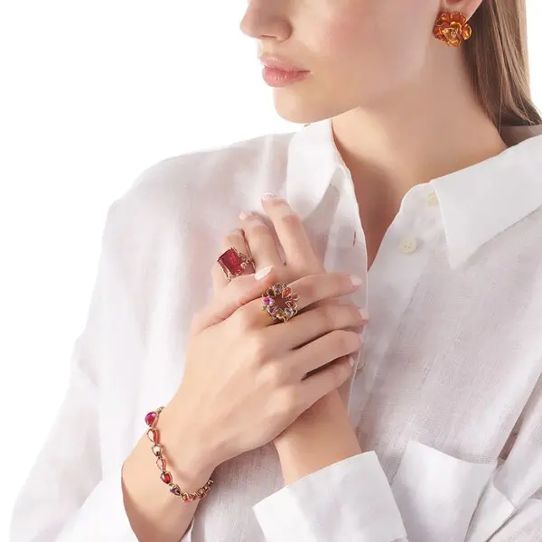 ANABELA CHAN Diamond & Ruby Cinderella Ring - Red