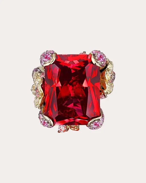 ANABELA CHAN Diamond & Ruby Cinderella Ring - Red