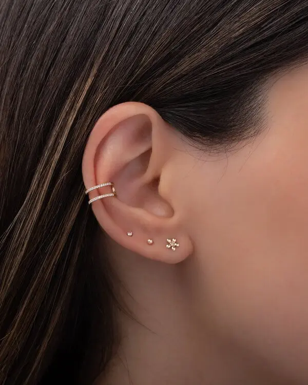 ZOE LEV Diamond And 14k Flower Stud Earrings