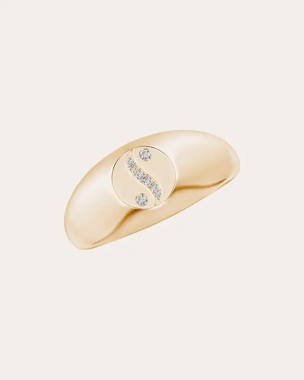 Natori Shangri-la 14k Diamond Yin-yang Signet Ring - Gold