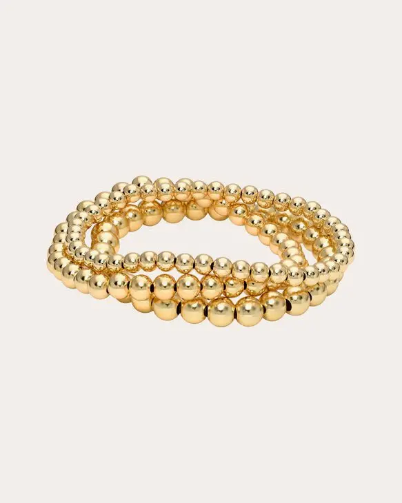 ZOE LEV 14k Beaded Bracelet Set - Gold
