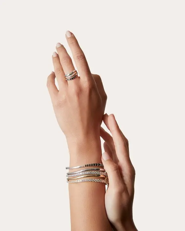 Natori Black Diamond & 14k White Gold Shangri-la Ring