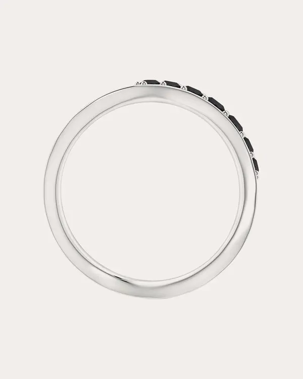 Natori Black Diamond & 14k White Gold Shangri-la Ring