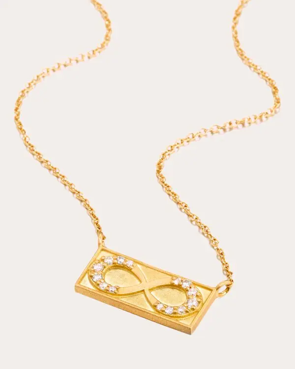 ELIZABETH MOORE Diamond And 18k Infinity Pendant Necklace