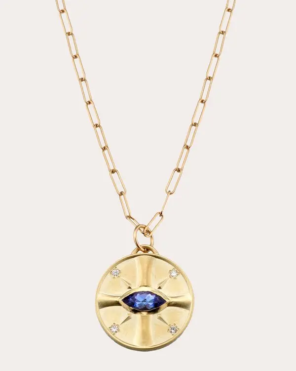 ELIZABETH MOORE Eye Of The Sun Pendant Necklace - Blue