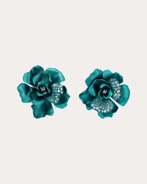 ANABELA CHAN Diamond And Spinel Camelia Stud Earrings - Blue