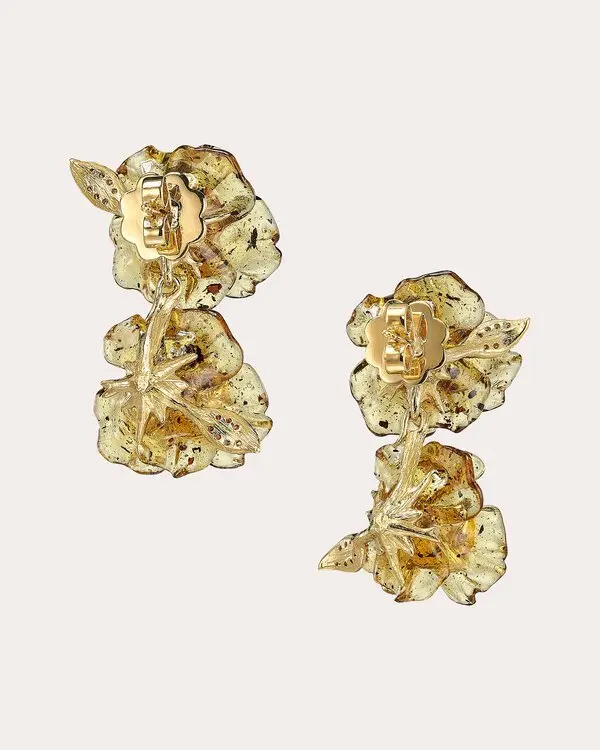 ANABELA CHAN Orange & Sapphire Petunia Drop Earrings