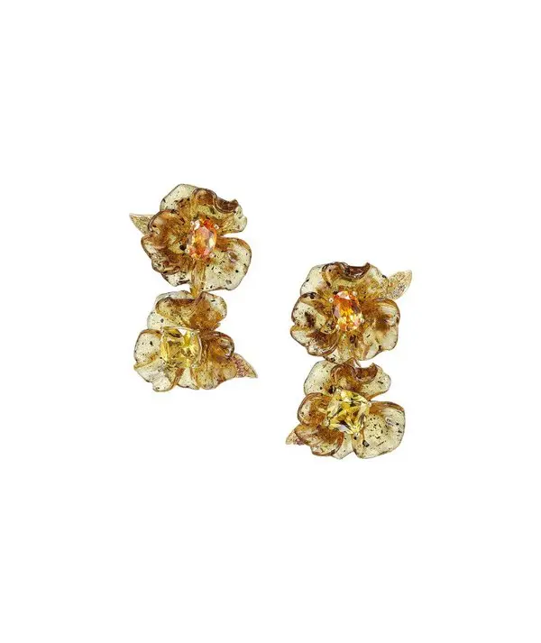 ANABELA CHAN Orange & Sapphire Petunia Drop Earrings - Yellow