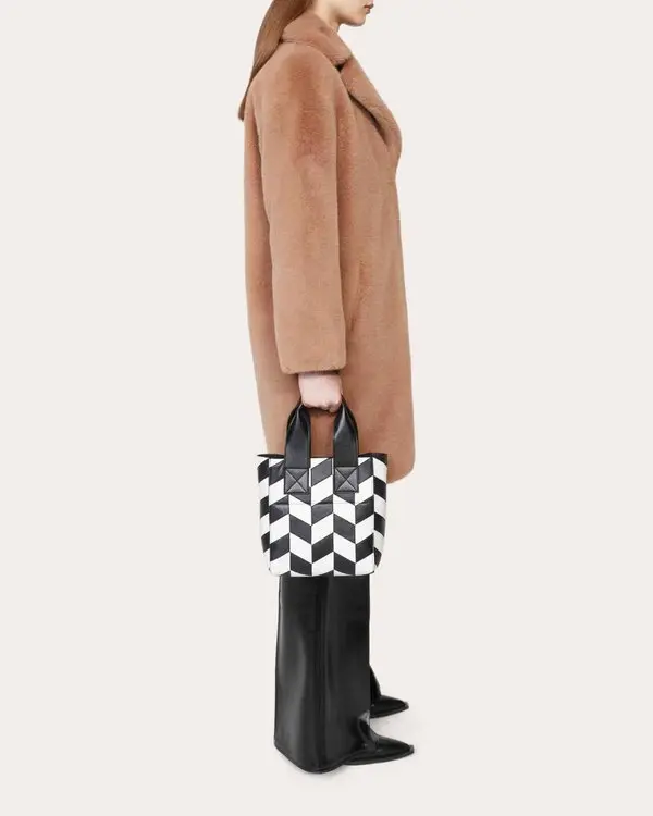 STAND STUDIO Camille Faux Fur Cocoon Coat - Brown