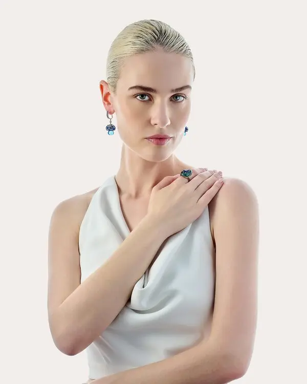 ANABELA CHAN Spirulina Fruit Gem Virosa Drop Earrings