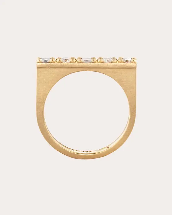 ELIZABETH MOORE Diamond & 18k Circle Of 5ths Bar Ring