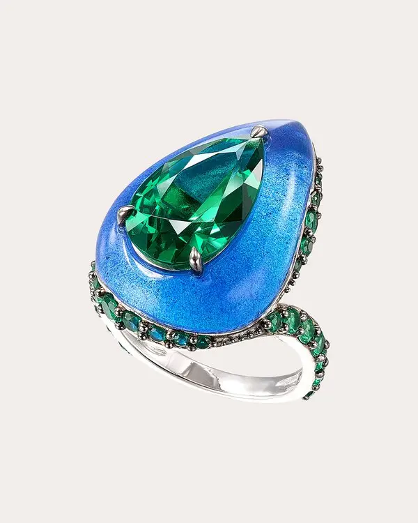 ANABELA CHAN Emerald & Spirulina Fruit Gem Elixir Ring - Green