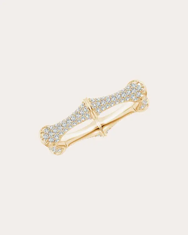 Natori Indochine Bamboo 14k Diamond Pavé Ring - Gold