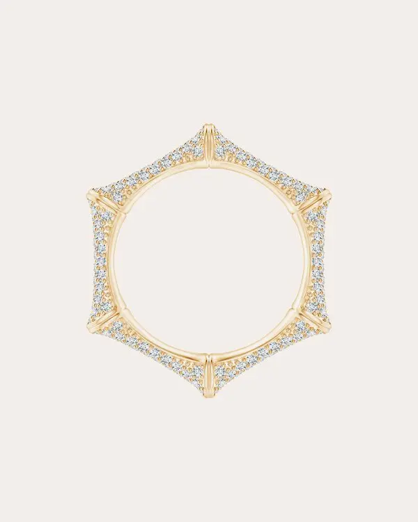 Natori Diamond & 14k Indochine Bamboo Pavé Ring