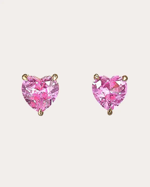 ANABELA CHAN Sapphire And Gold Heart Stud Earrings - Pink