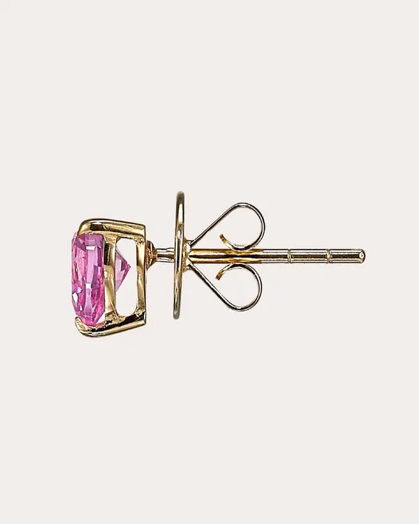 ANABELA CHAN Sapphire And Gold Heart Stud Earrings - Pink
