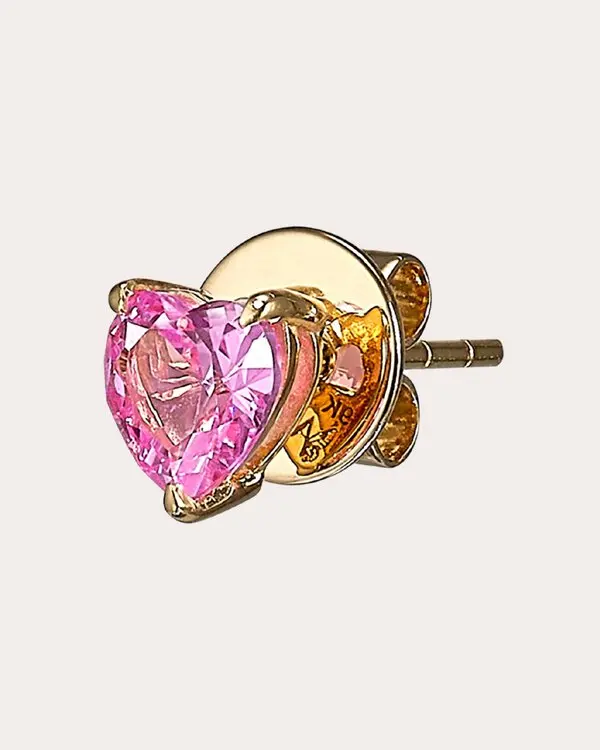 ANABELA CHAN Sapphire And Gold Heart Stud Earrings - Pink