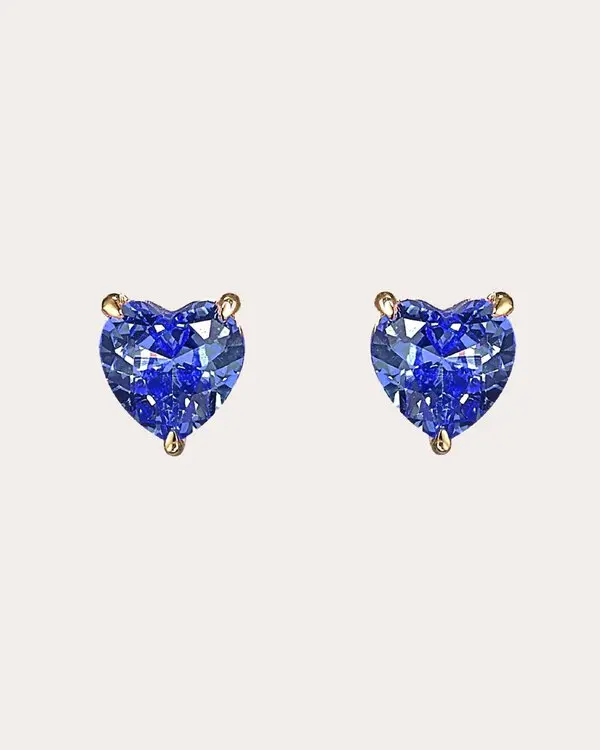 ANABELA CHAN Royal Sapphire Heart Stud Earrings - Blue