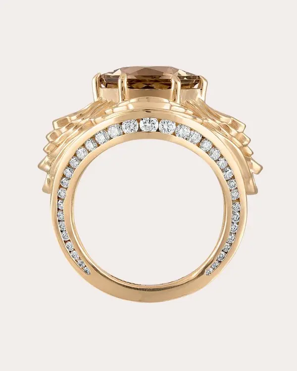 RUVEIL Diamond And Quartz 14k Ring