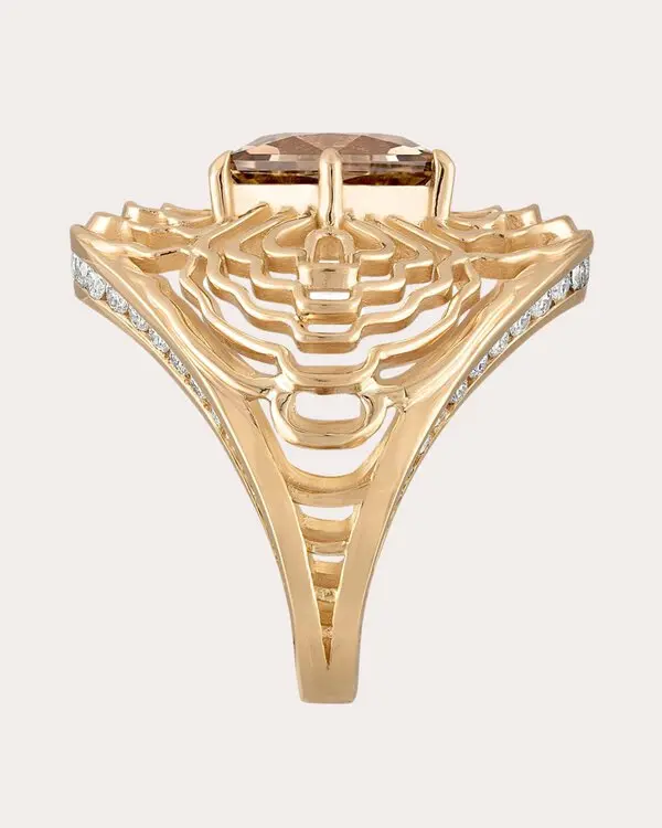 RUVEIL Diamond And Quartz 14k Ring