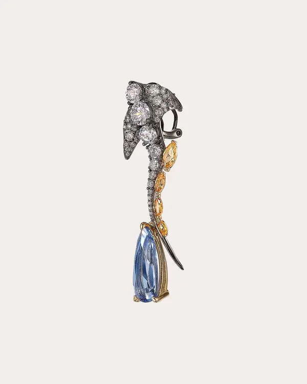 ANABELA CHAN Diamond & Spinel Aqua Ray Drop Earrings