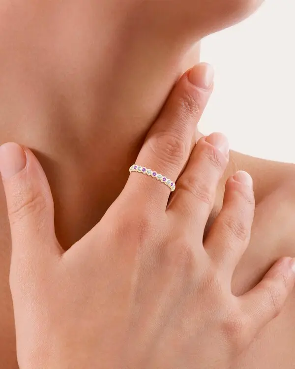Natori Amethyst And Diamond 14k Gold Ring