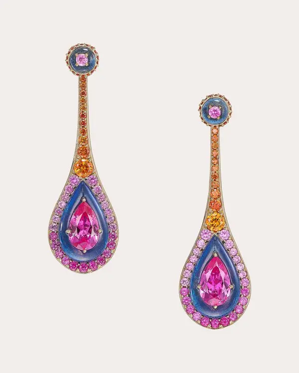 ANABELA CHAN Sapphire And Spirulina Fruit Gem Sunset Elixir Drop Earrings - Multi