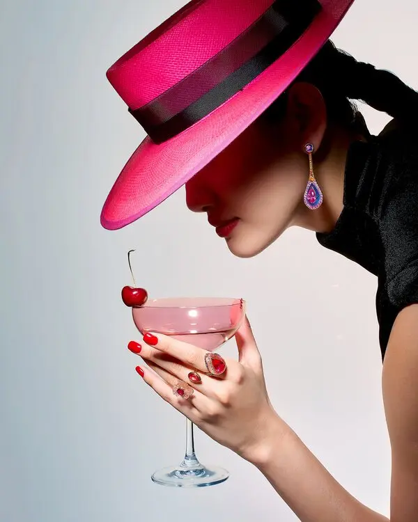 ANABELA CHAN Sapphire And Spirulina Fruit Gem Sunset Elixir Drop Earrings