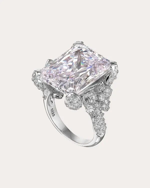 ANABELA CHAN Snowflower Princess-cut Diamond Ring - Silver