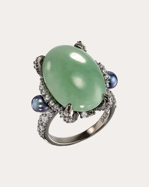 ANABELA CHAN Jade And Topaz Ring - Green