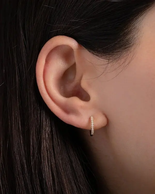 ZOE LEV Diamond And 14k Hoop Earrings