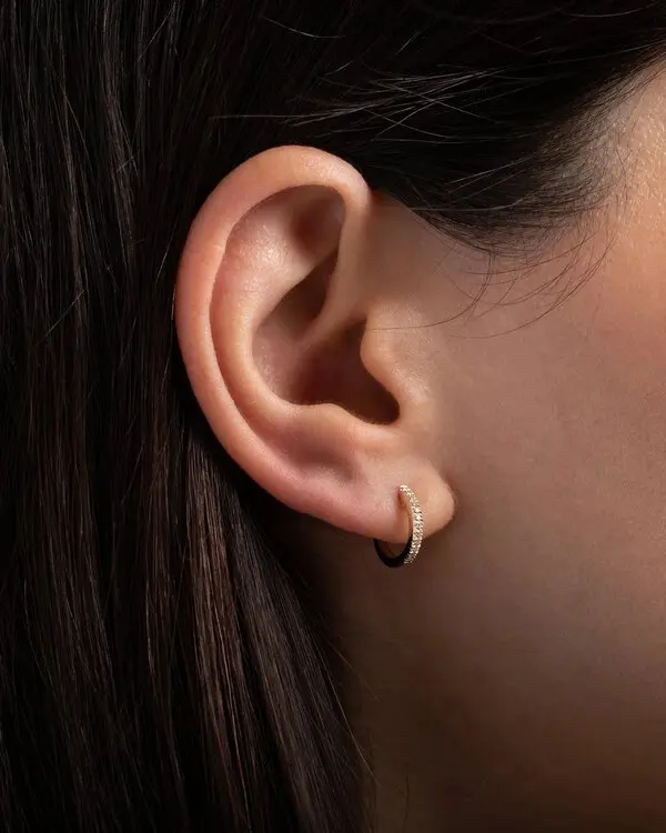 ZOE LEV Diamond And 14k Hoop Earrings