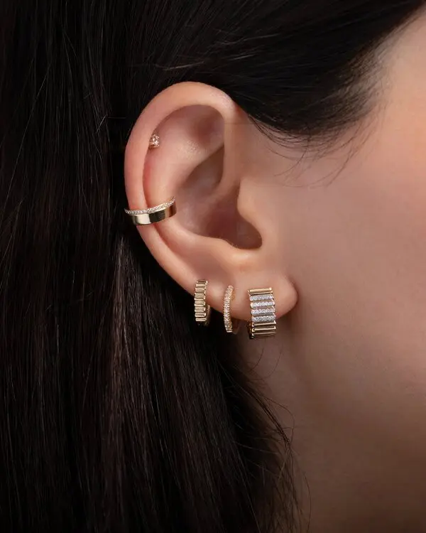 ZOE LEV Diamond And 14k Hoop Earrings
