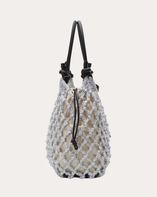 3.1 Phillip Lim Mini Metallic Macramé Tote - Silver