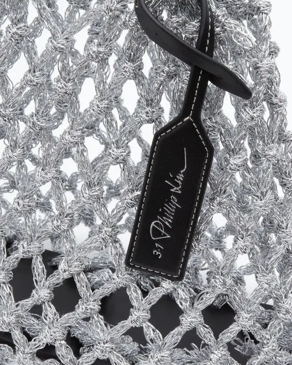 3.1 Phillip Lim Mini Metallic Macramé Tote - Silver
