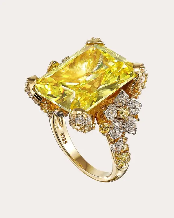 ANABELA CHAN Diamond And Lemon Quartz Cinderella Ring - Yellow