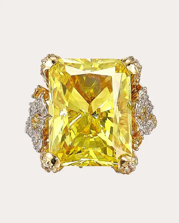 ANABELA CHAN Diamond And Lemon Quartz Cinderella Ring - Yellow