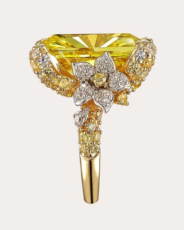ANABELA CHAN Diamond And Lemon Quartz Cinderella Ring - Yellow