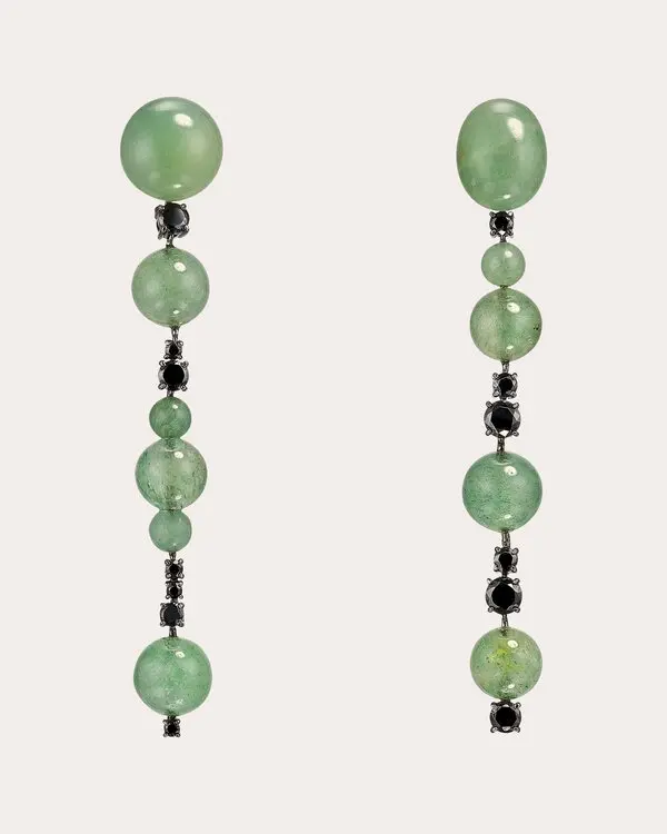 ANABELA CHAN Jade & Black Onyx Matrix Drop Earrings - Green