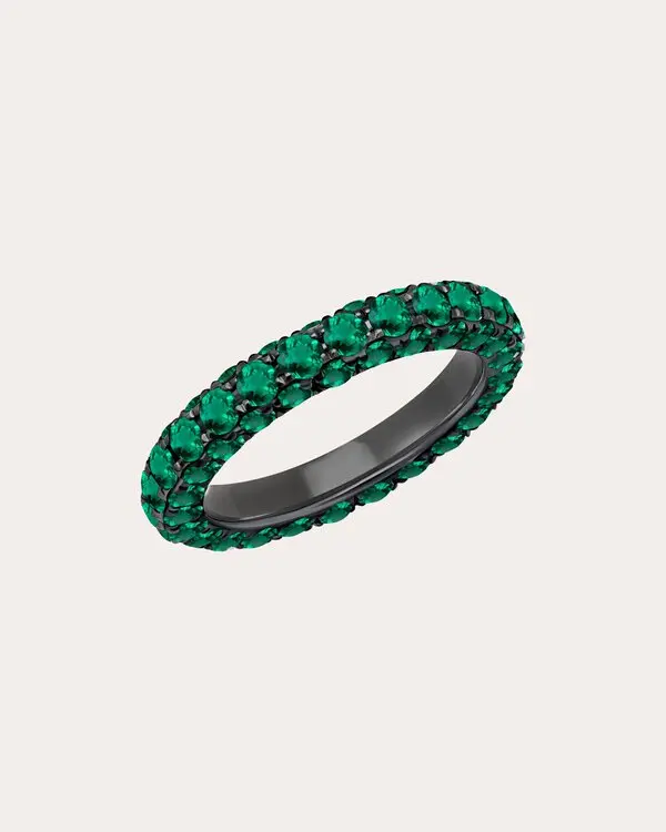 GRAZIELA 18k Gold Emerald Band - Green