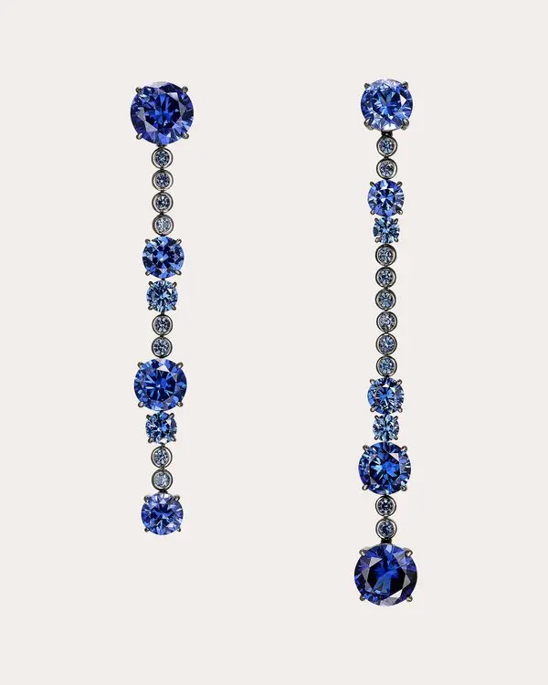 ANABELA CHAN Kashmir Sapphire Love & Pain Drop Earrings - Blue