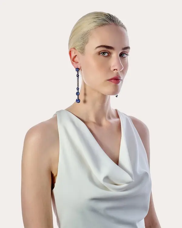ANABELA CHAN Kashmir Sapphire Love & Pain Drop Earrings