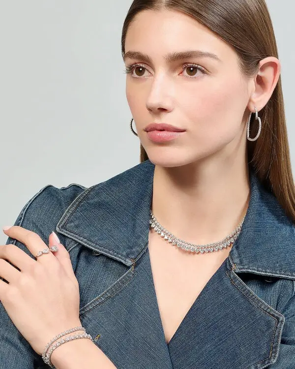 ANABELA CHAN Diamond Eternity Heart Bracelet - Silver